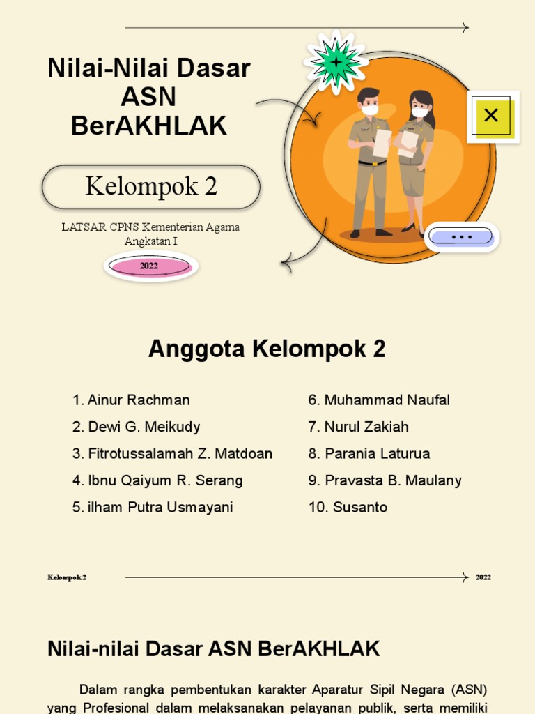 Nilai Dasar ASN BerAKHLAK Kelompok 2 | PDF Nilai Dasar ASN BerAKHLAK Kelompok 2 | PDF