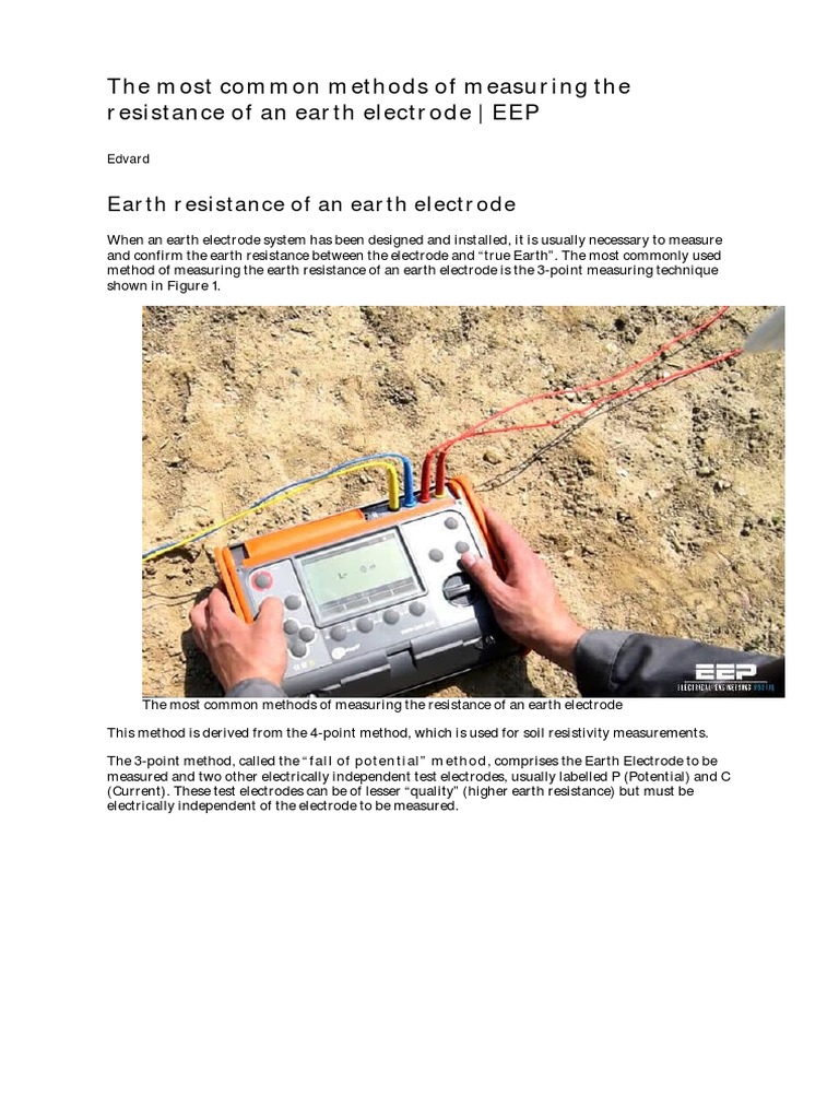 The Most Common Methods of Measuring The Resistance of An Earth Electrode - EEP-001 | PDF ...