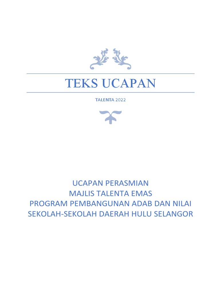 Teks Perasmian | PDF