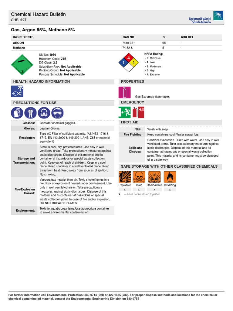 Argon Gas Safety Data Sheet | PDF | Toxicity | Firefighting