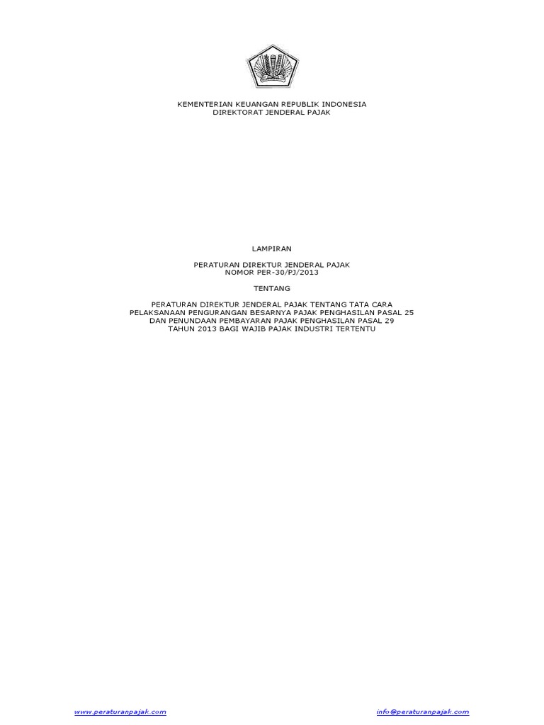 Lampiran Per 30 PJ 2013 | PDF