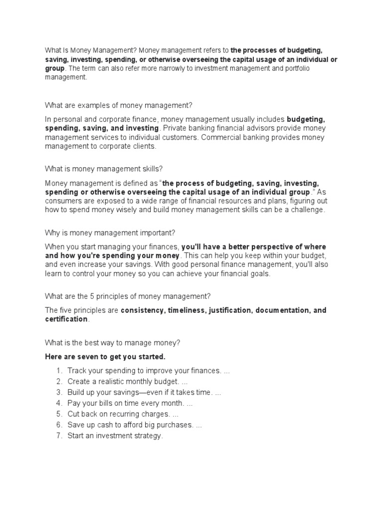 About Money Management | PDF | Saving | Banks