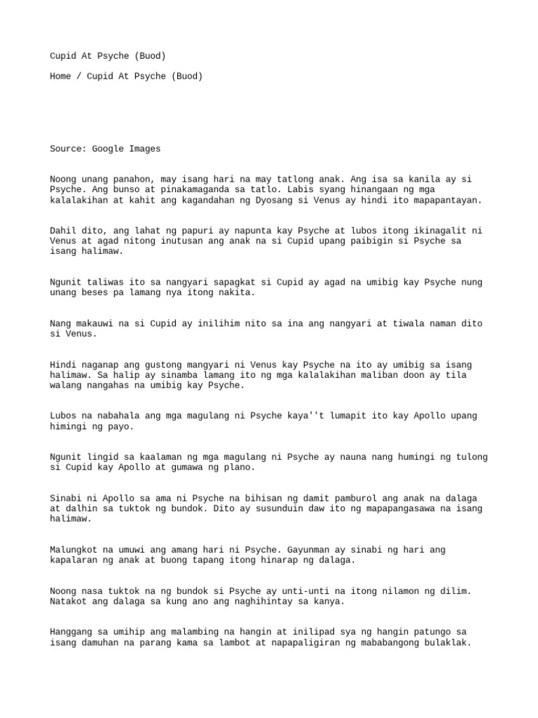 Cupid and Psyche | PDF