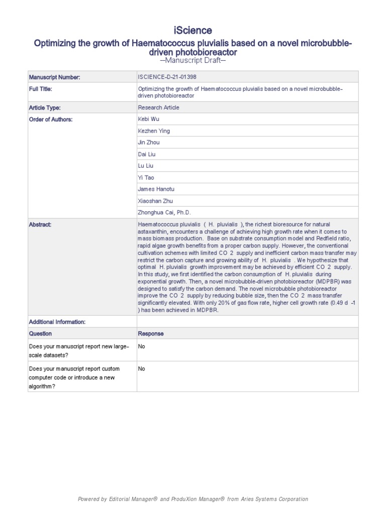 Iscience D 21 01398 Reviewer | PDF | Carbon Dioxide | Biomass