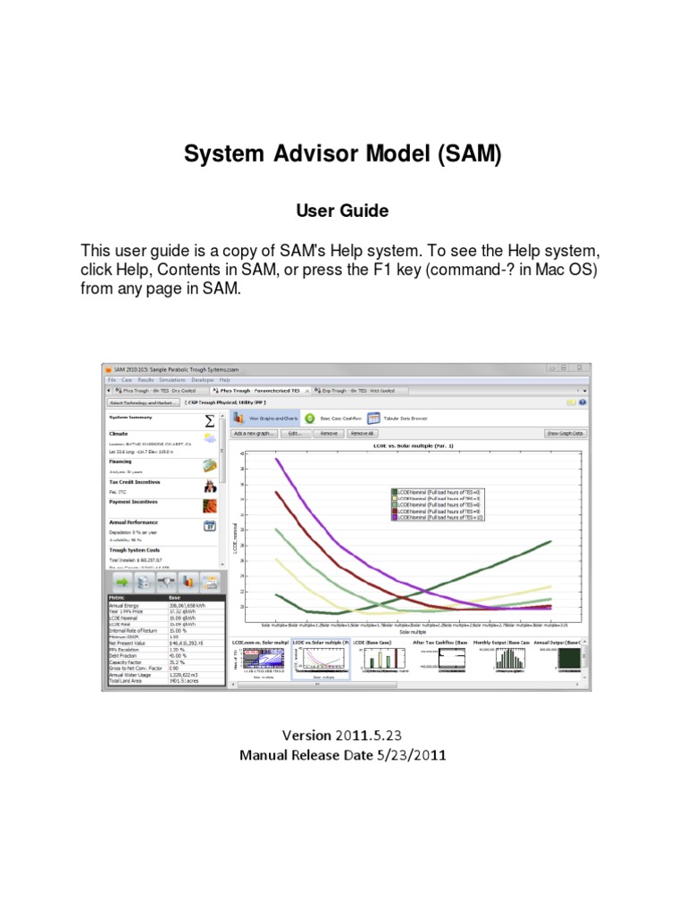 System Advisor Model (SAM) : User Guide | PDF | Microsoft Excel ...