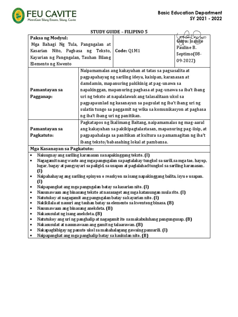 Approved SG q1m1 Fil05 | PDF