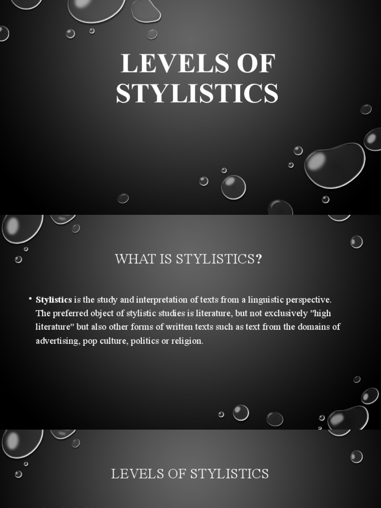 Levels of Stylistics Explained | PDF | Sentence (Linguistics) | Human ...
