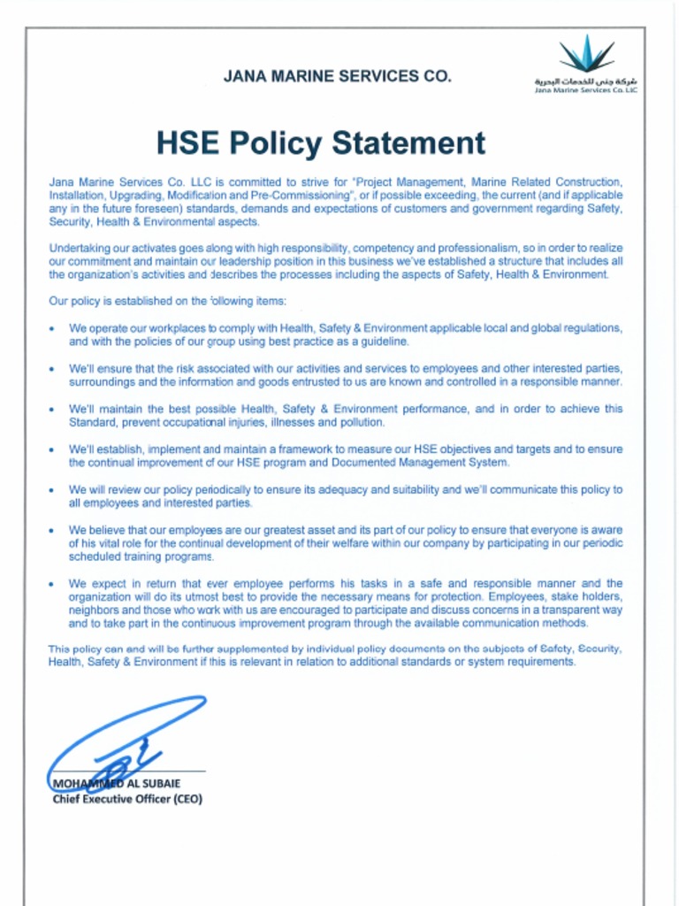 2021 HSE Policy 2 | PDF
