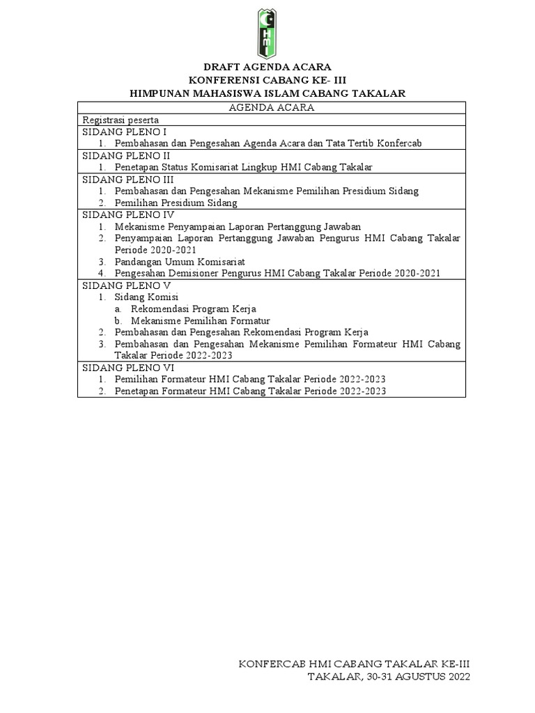 Konsideran Konfercab Hmi | PDF
