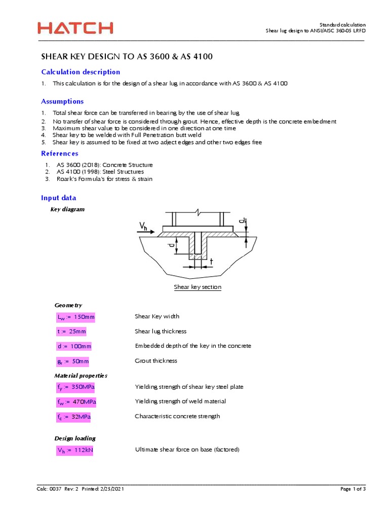 Shearkey | PDF | Strength Of Materials | Mechanical Engineering