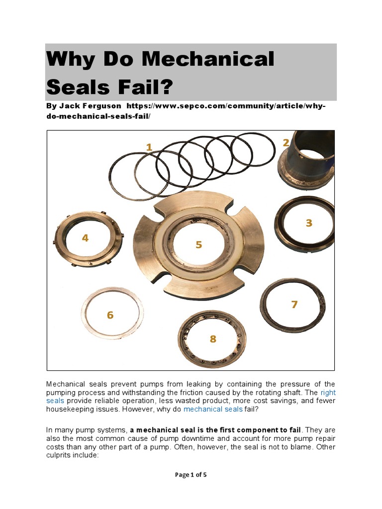 Why Mech Seal Fail | PDF | Pump | Failure Analysis