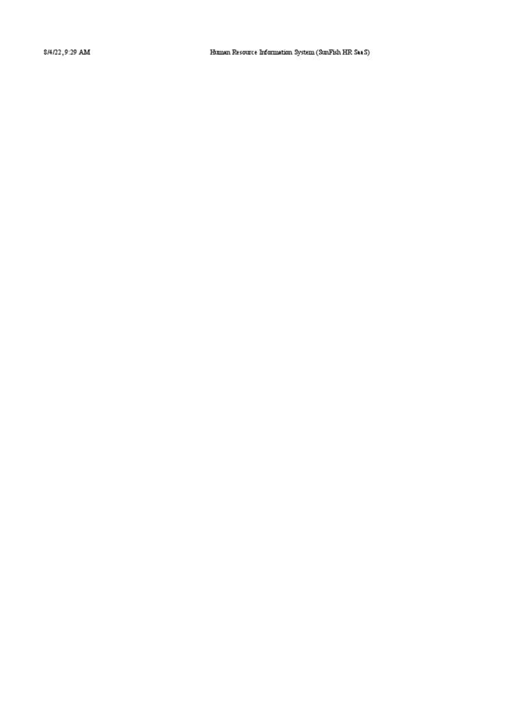 Human Resource Information System (SunFish HR SaaS) | PDF