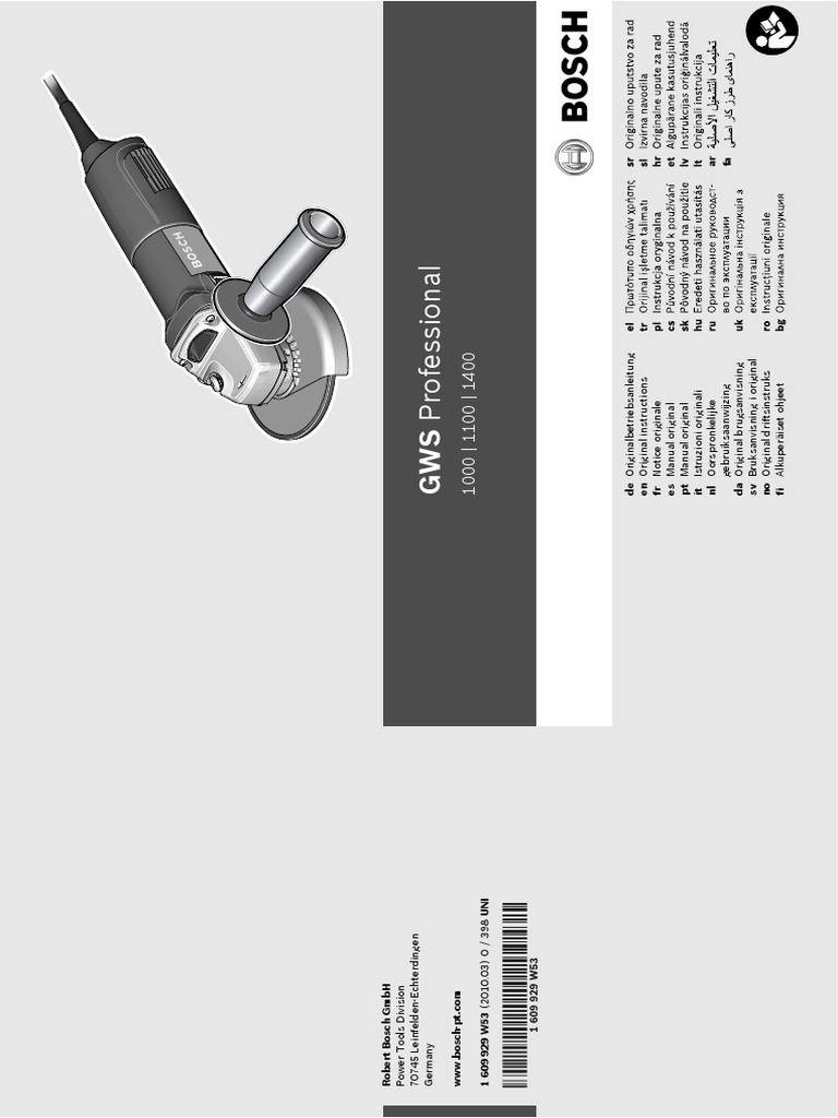 CR-0286 RADIAL BOSCH GWS 1400 Manual (Declaración Conformidad en Pág. 10) | PDF | Enchufes y ...