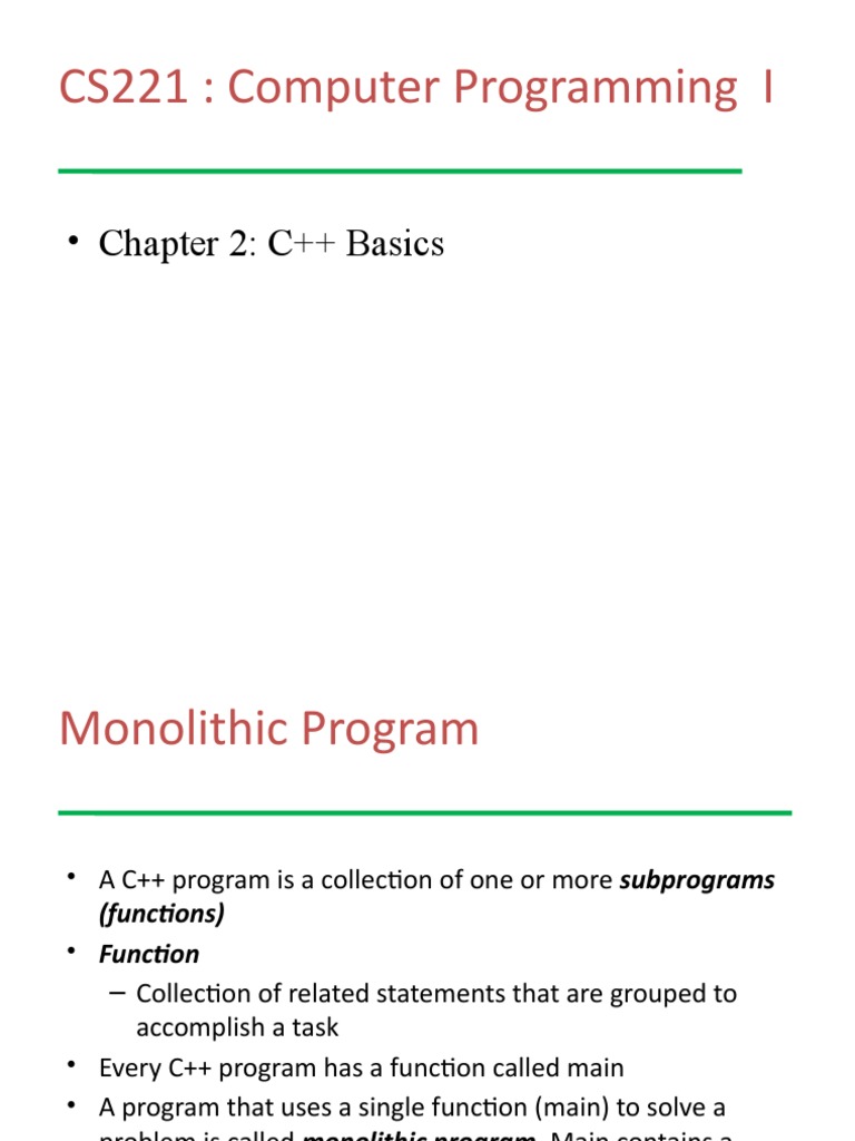 Chapter 2 C++ | Download Free PDF | Integer (Computer Science) | Data Type