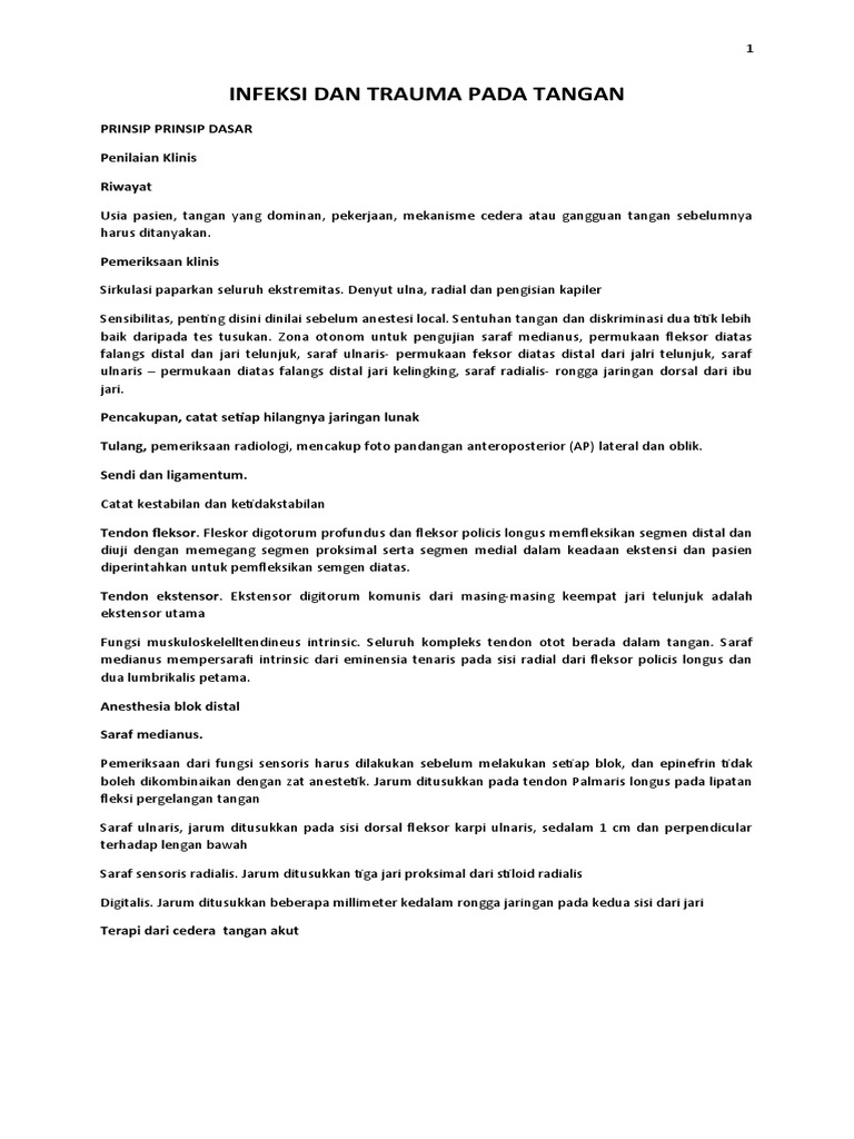 Penanganan Infeksi dan Trauma Tangan | PDF | Ilmu Sosial | Kesehatan ...