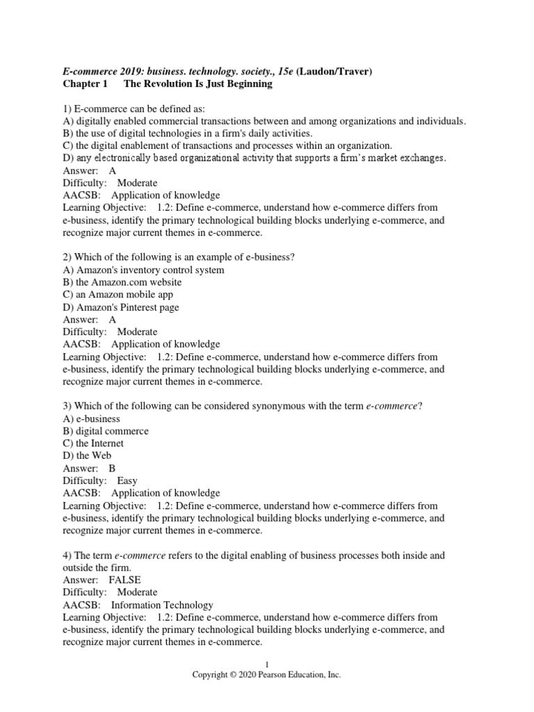 Chapter 1 The Revolution Is Just Beginning: E-Commerce 2019: Business. Technology. Society., 15e ...