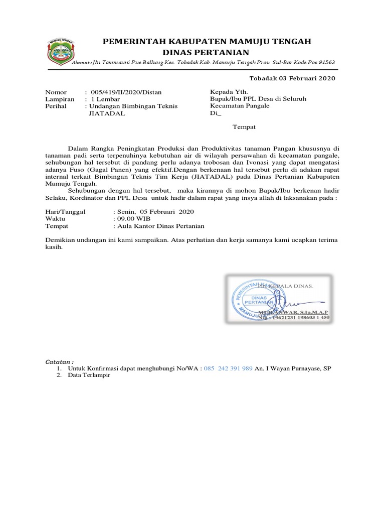 Surat Undangan Bimtek 1 | PDF