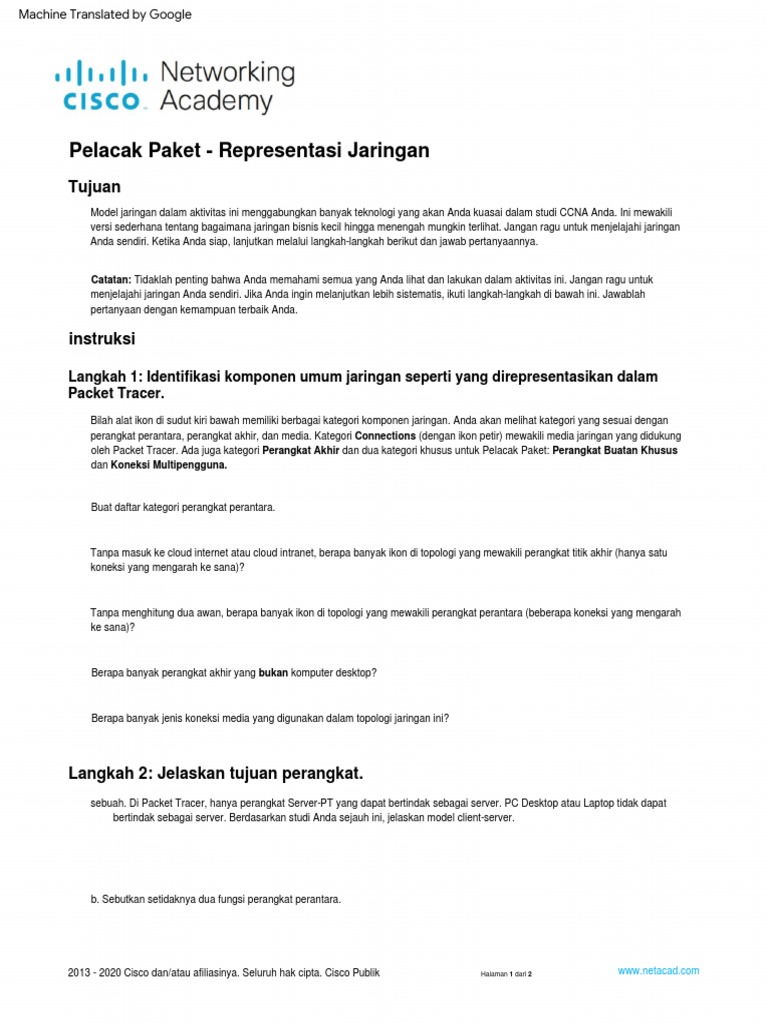 1.5.7 Packet Tracer - Network Representation | PDF