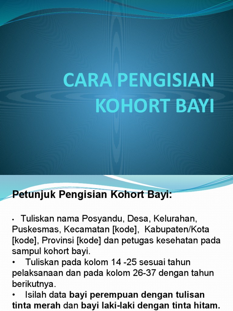 Panduan Pengisian Kohort Bayi | PDF