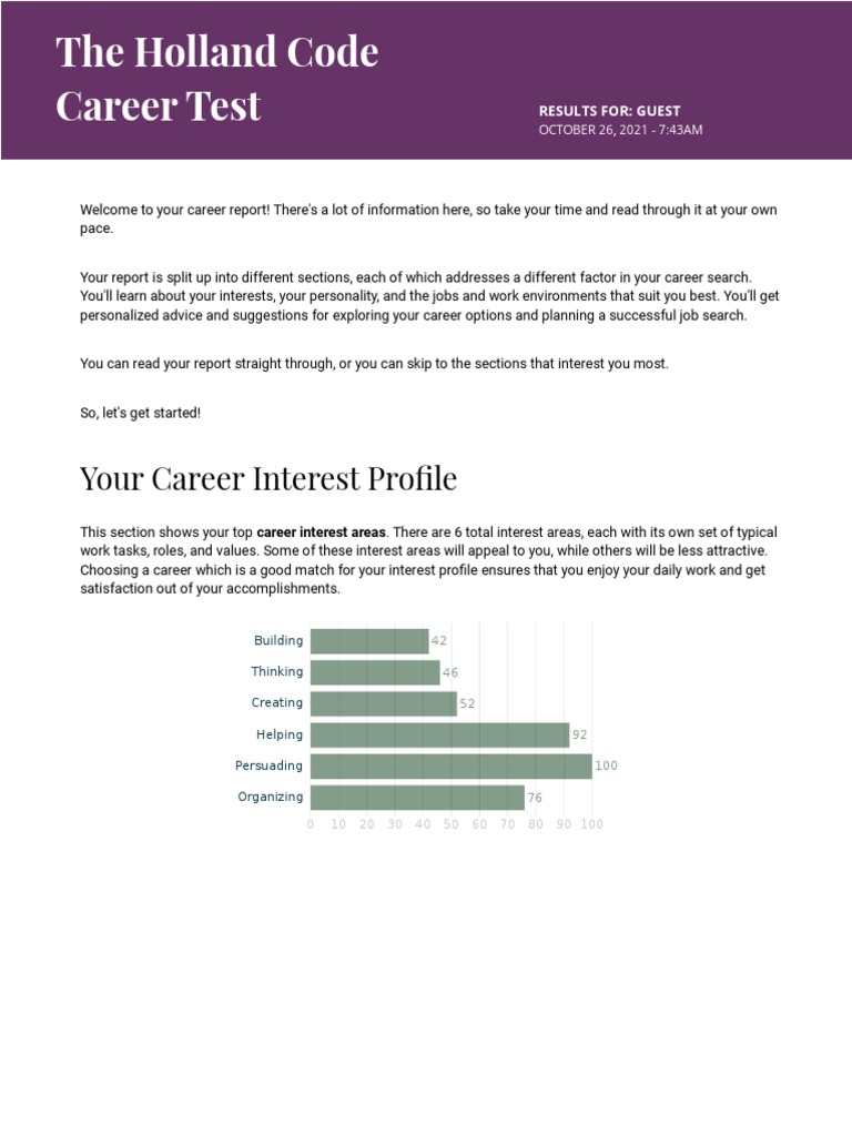 Free Holland Code Assessment Report | Download Free PDF | Procurement ...