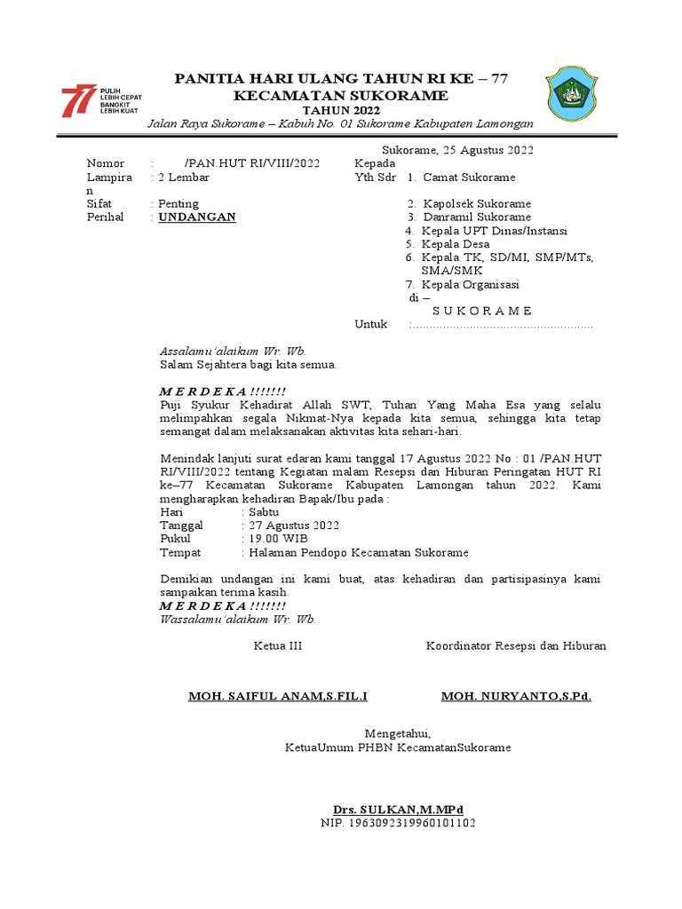 Undangan Malam Resepsi | PDF