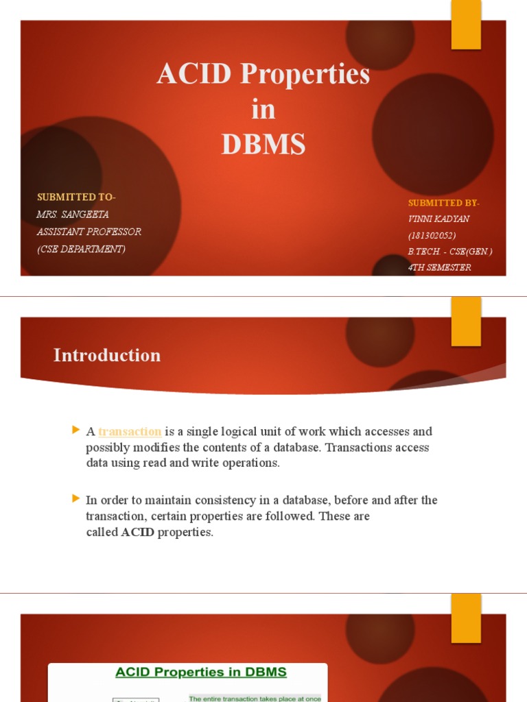 ACID Properties | PDF | Database Transaction | Acid