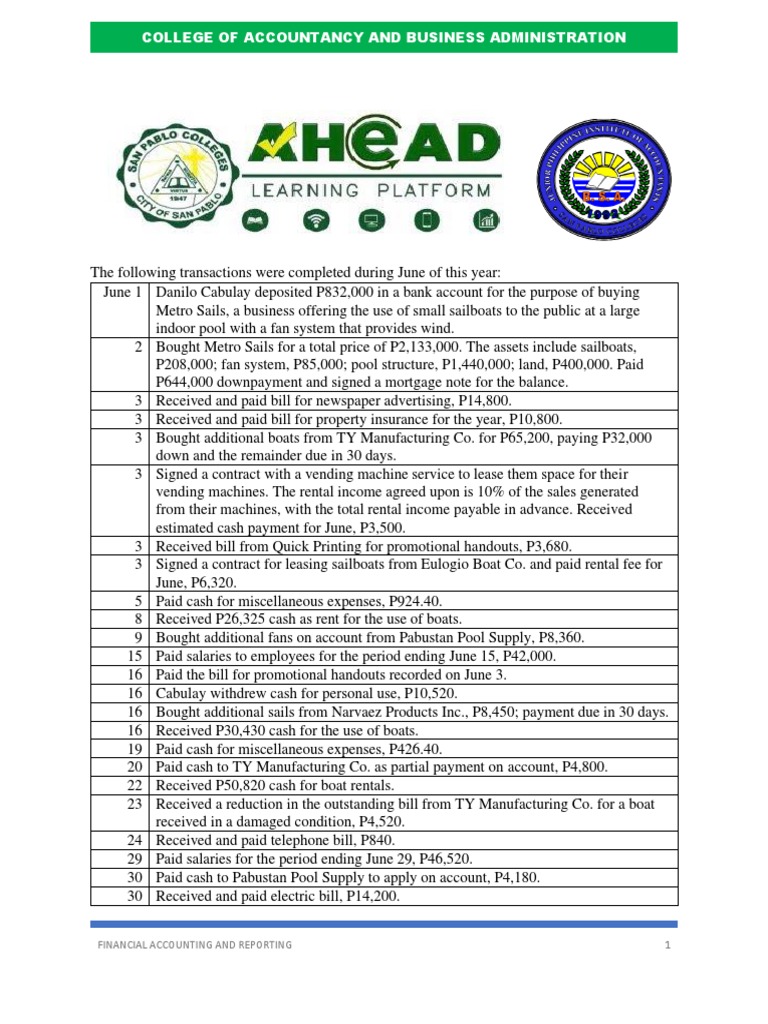 Accounting Cycle Quiz - Comprehensive Problem | PDF | Renting ...