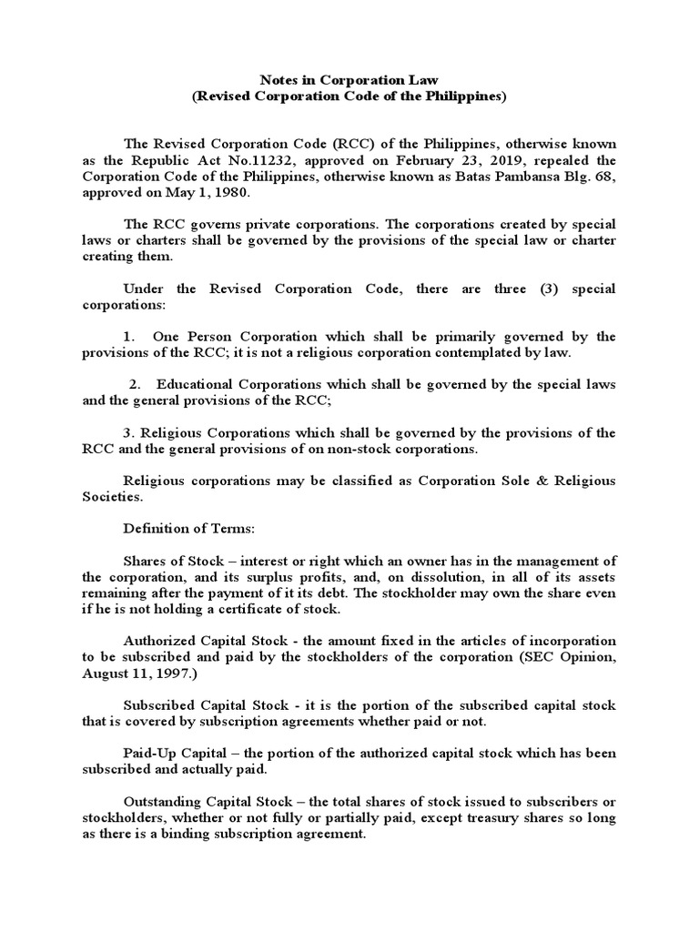 Corporation Law Notes | PDF | Legal Liability | Fiduciary