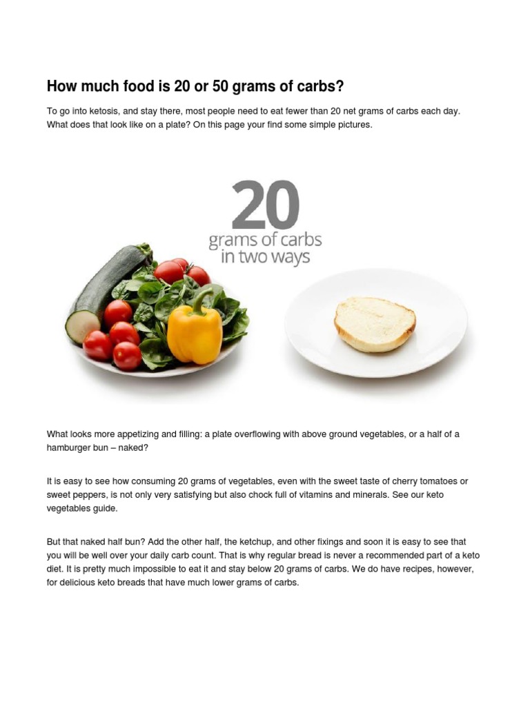 Visual Guide to 20-50g Carbs on Keto | PDF | Low Carbohydrate Diet ...