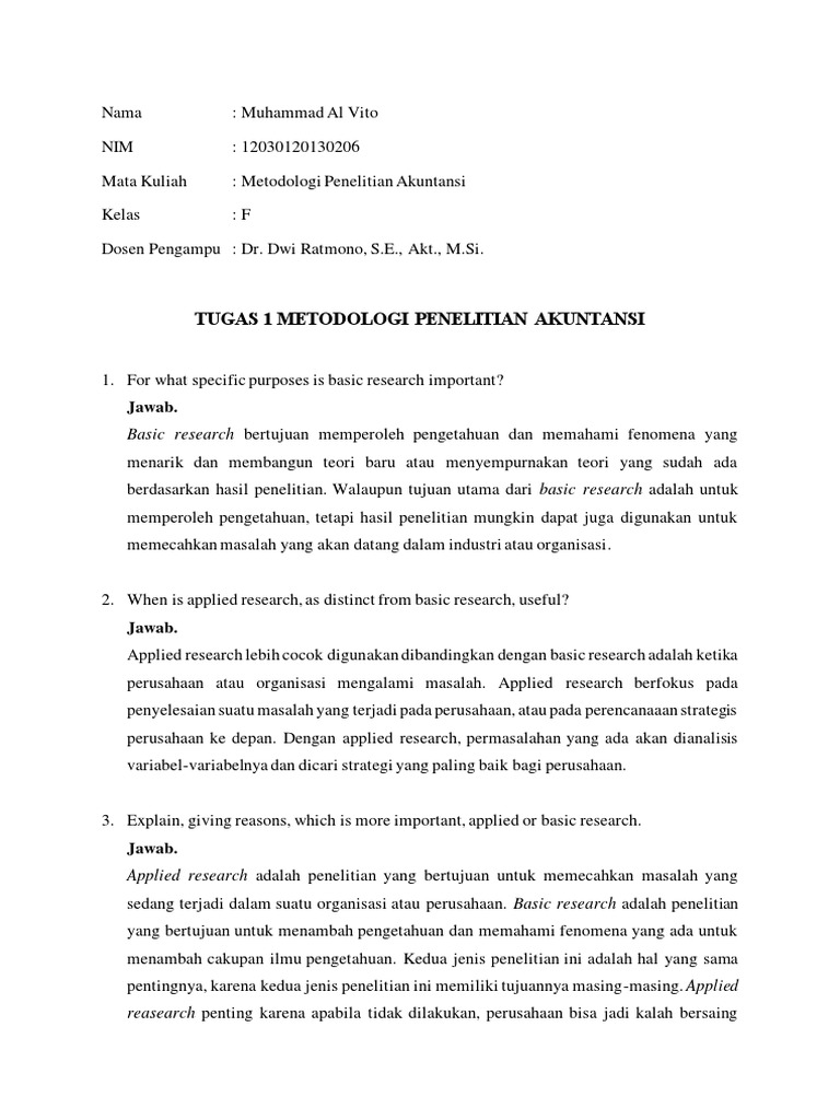 Basic Research and Applied Research | PDF