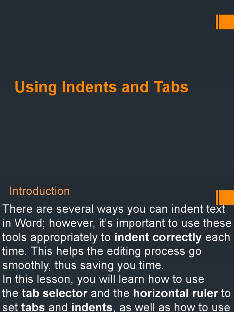 Using Indents and Tabs | PDF | Paragraph | Typography