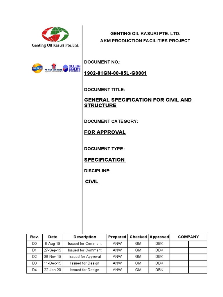 IFD - 1902-01GN-00-05L-G0001 General Specification For Civil and ...