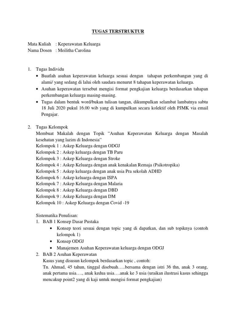 Pertemuan 7 Tugas Terstruktur Kep Keluarga MC | PDF | Kesehatan Holistik | Sains & Matematika
