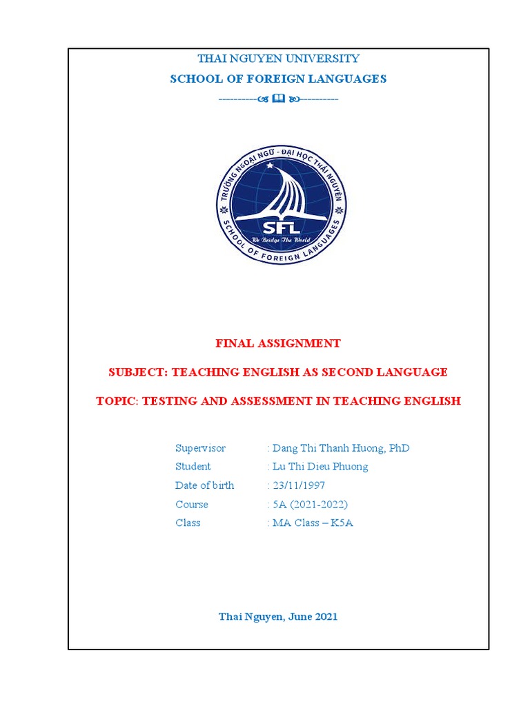 ASSIGNMENT. TEST AND ASSESSMENT- LỮ THỊ DIỆU PHƯƠNG-K5A | Descargar ... ASSIGNMENT. TEST AND ASSESSMENT- LỮ THỊ DIỆU PHƯƠNG-K5A | Descargar ...