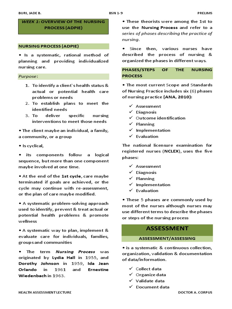 Prelim Lec Health Assessment | PDF | Nursing | Medical Diagnosis Prelim Lec Health Assessment | PDF | Nursing | Medical Diagnosis