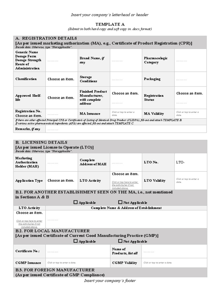Recall Notification TEMPLATE A | PDF | Food And Drug Administration ...