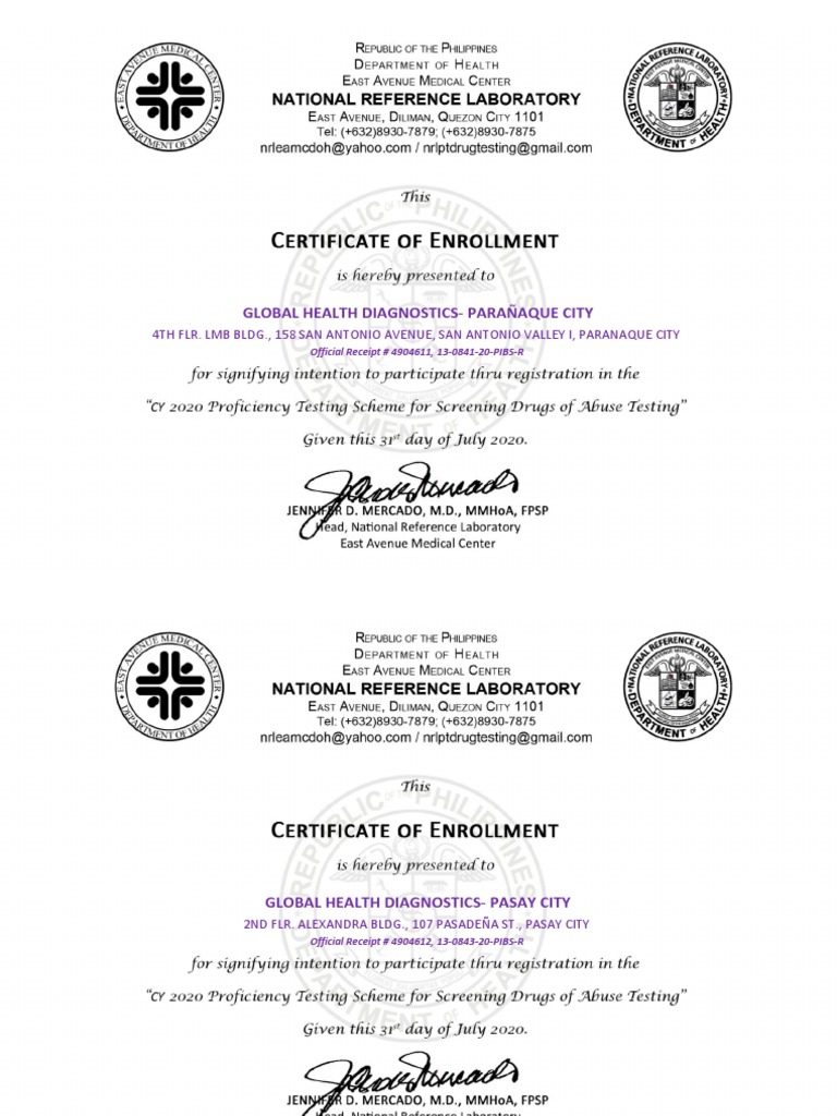 Global Health Diagnostics-Parañaque City | PDF | Law