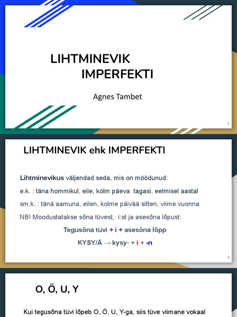 Lihtminevik Imperfekti | PDF