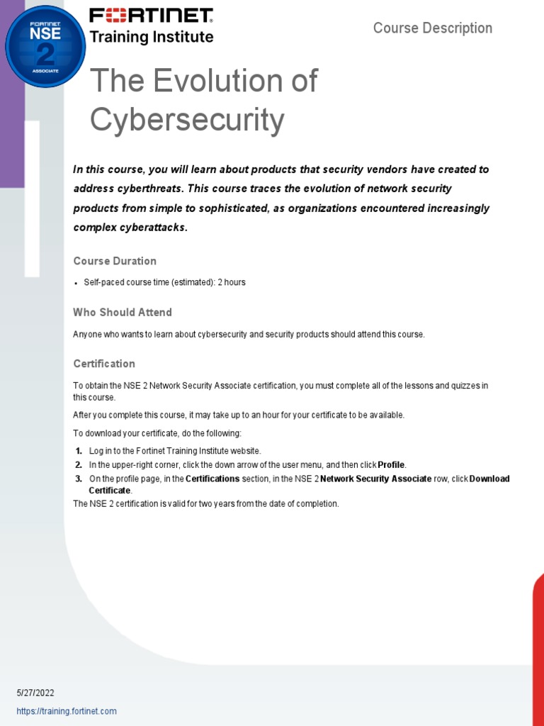 NSE2 Course Description | PDF | Computer Security | Security