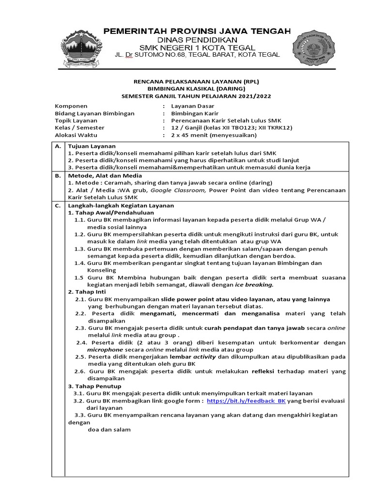 RPL BK 8211 Perencanaan Karir Setelah Lulus SMK | PDF