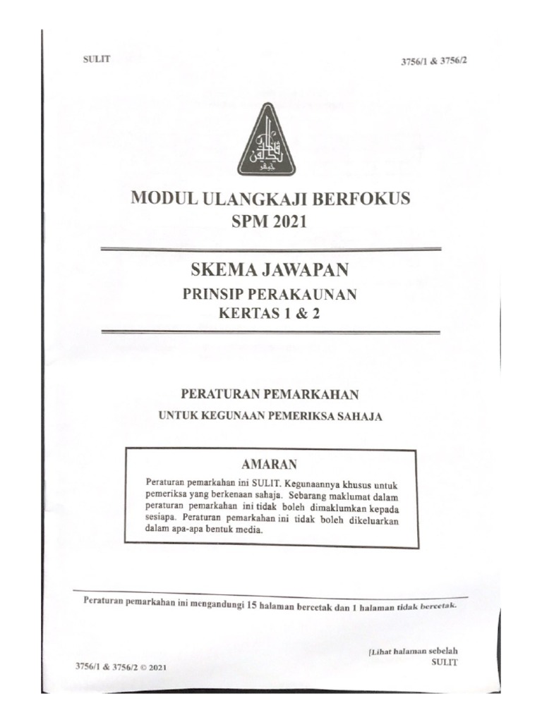 2021 Johor Prinsip - Perakaunan K1 - K2 Jawapan | PDF