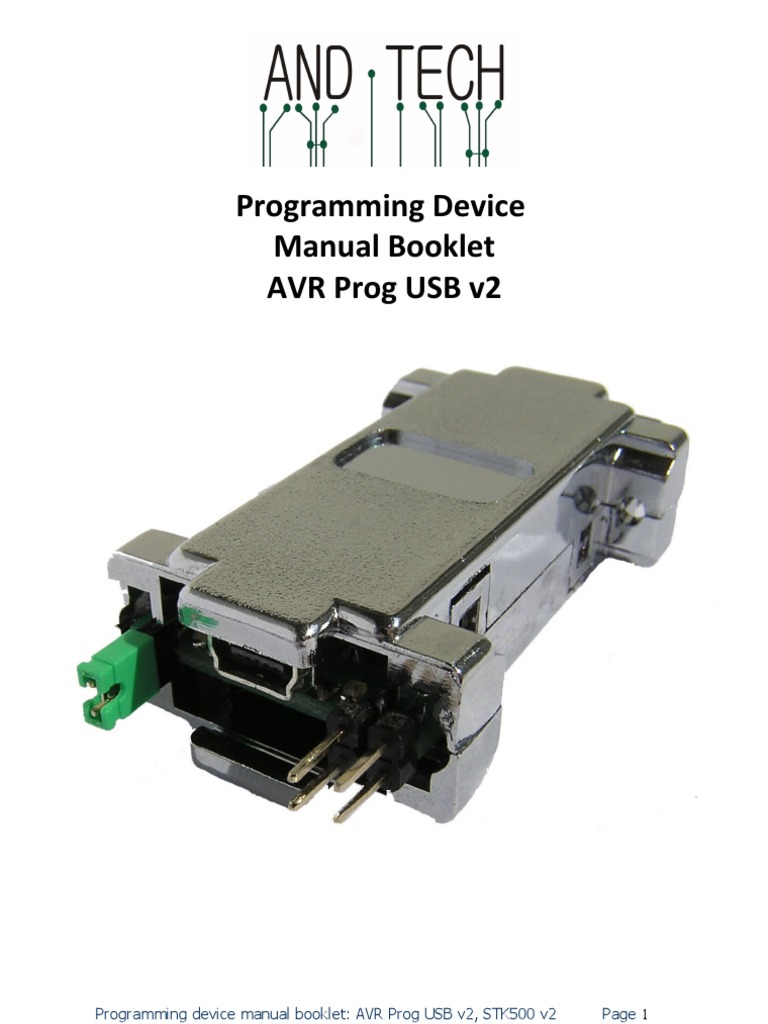 Programming Device Manual Booklet: AVR Prog USB v2, STK500 v2 | PDF ...