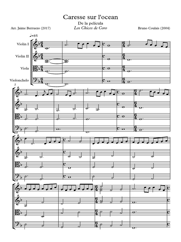 Caresse Sur L'ocean - Partitura Completa | PDF