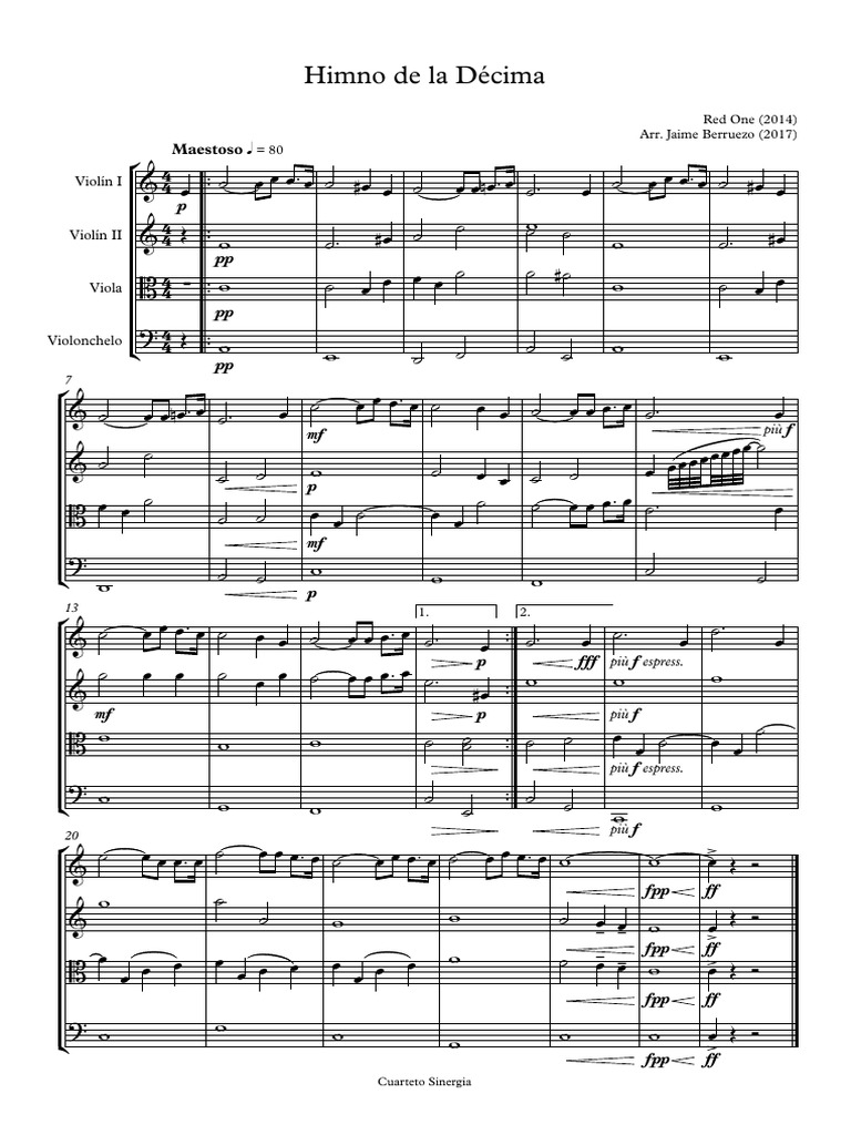 Himno de La Décima - Partitura Completa | PDF