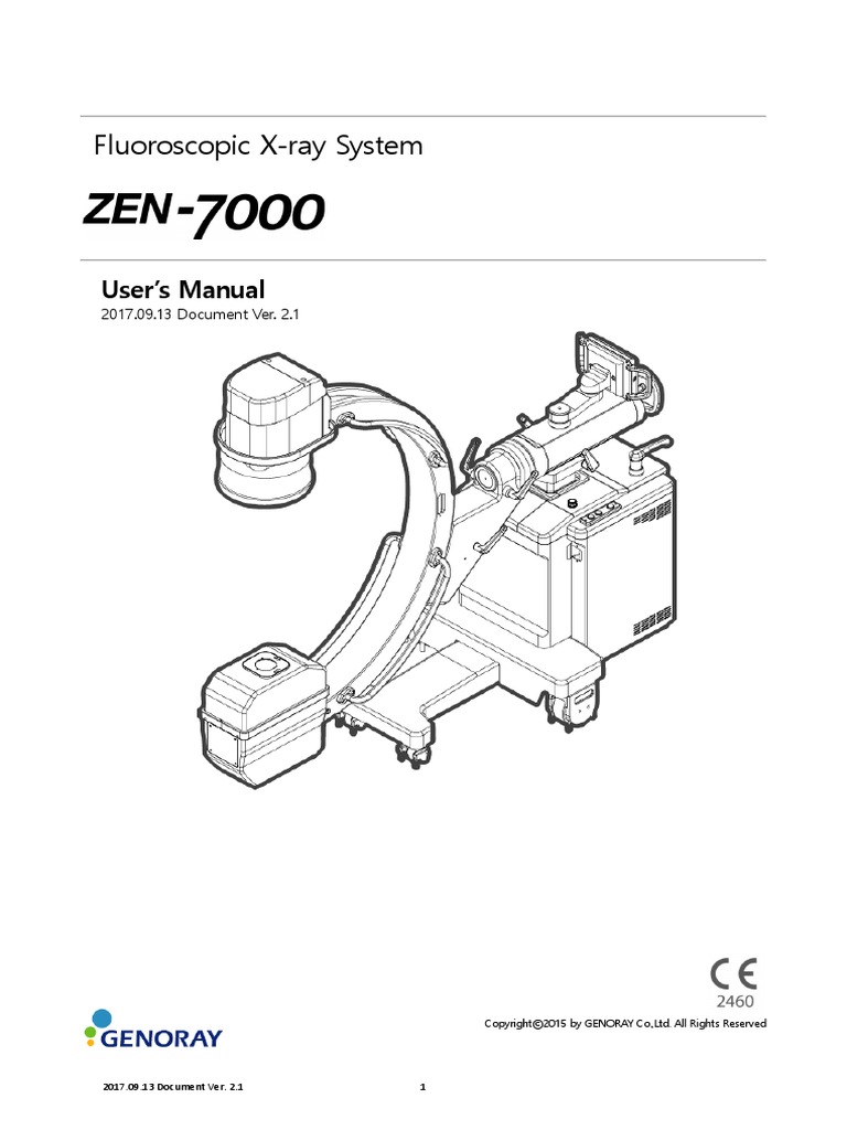 (ZEN-7000) User's Manual Eng Ver2.1 - CE 2460 | PDF | X Ray | Radiography