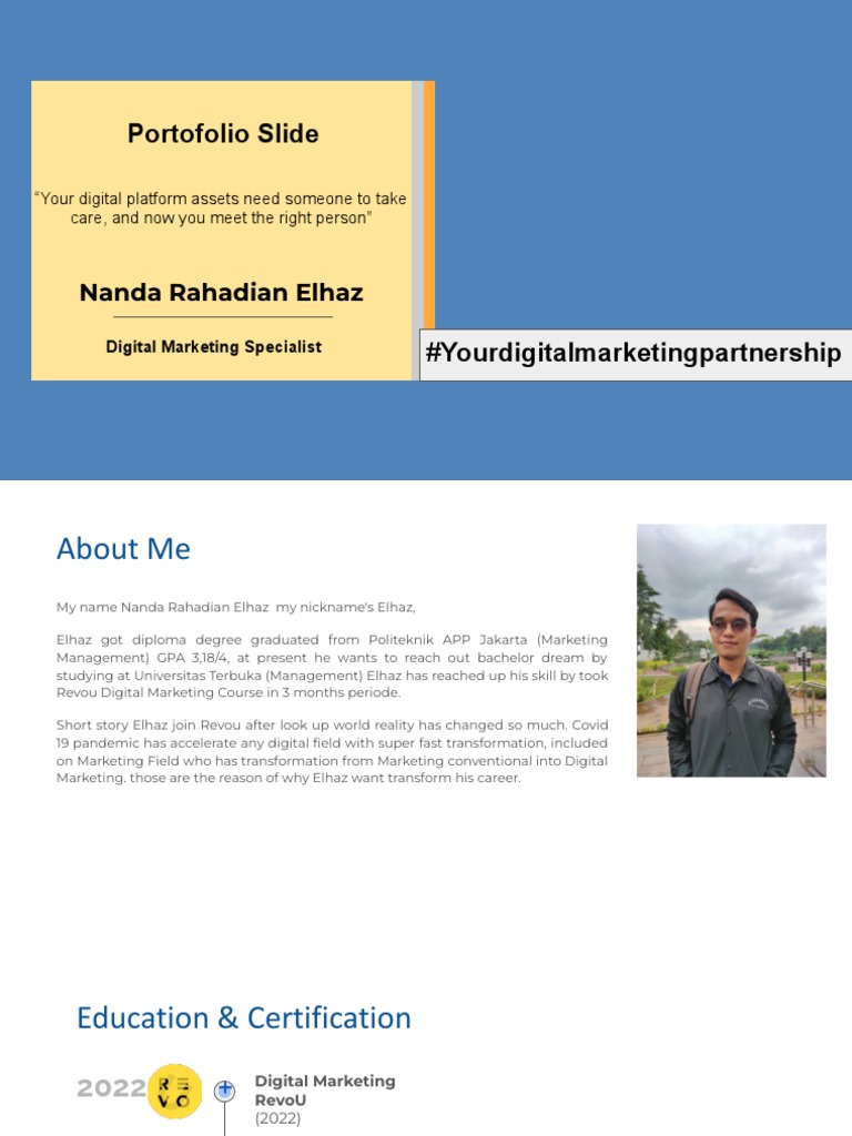 Digital Marketing Portfolio | PDF | Digital Marketing | Cyberspace