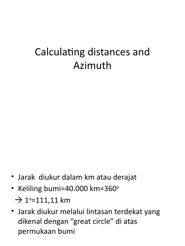 01 - Calculating Distances and Azimuth | PDF