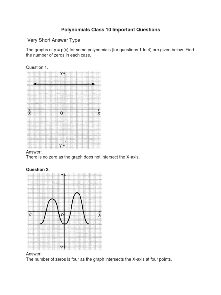 Poly Imp Ques | PDF | Polynomial | Zero Of A Function