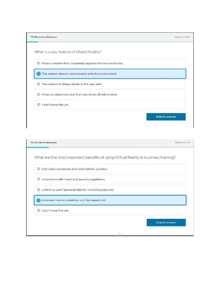 TQ Training - XR | PDF