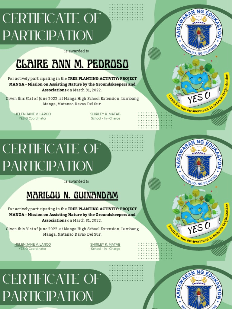 Tree Planting Cert | PDF